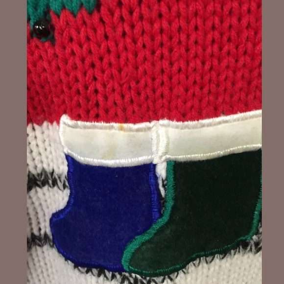 spice of life | Sweaters | Vintage Christmas Sweater Large Santa Mantle ...